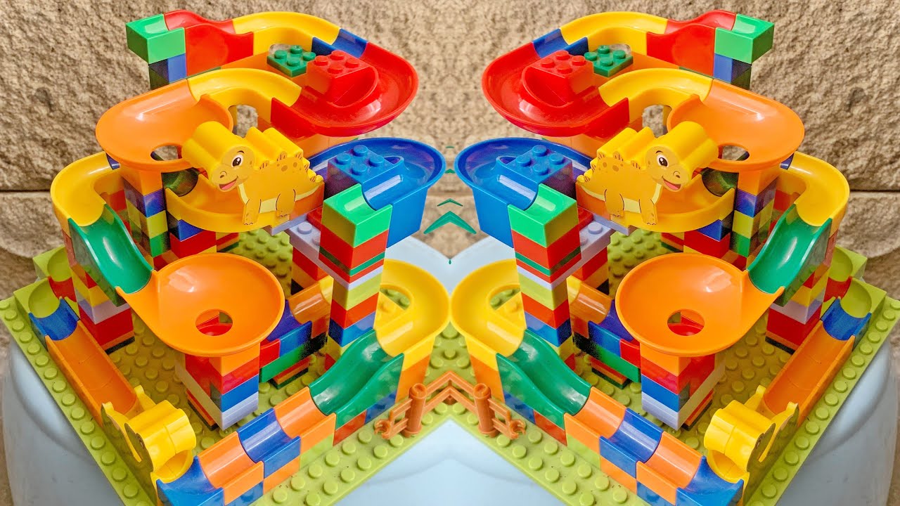 relaxing satisfying marble run race ASMR building blocks ️ how to make ...