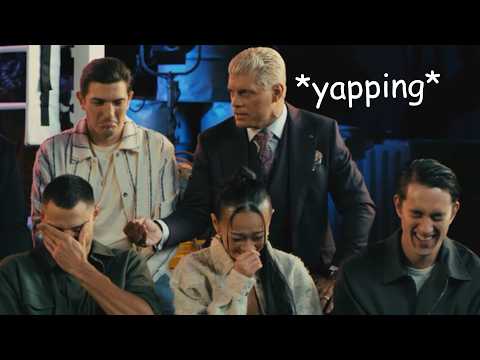 cody rhodes being unserious with the street fighter cast for 90 seconds