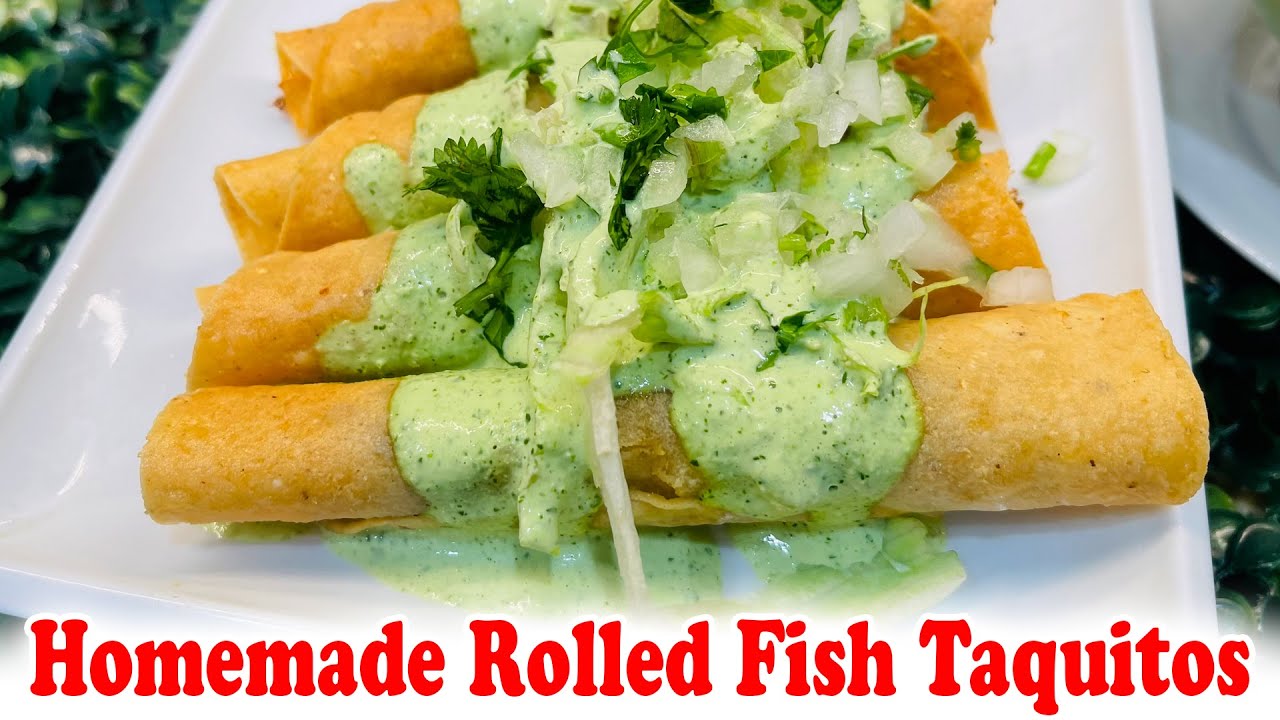 The Best Homemade Rolled Fish Taquitos - YouTube
