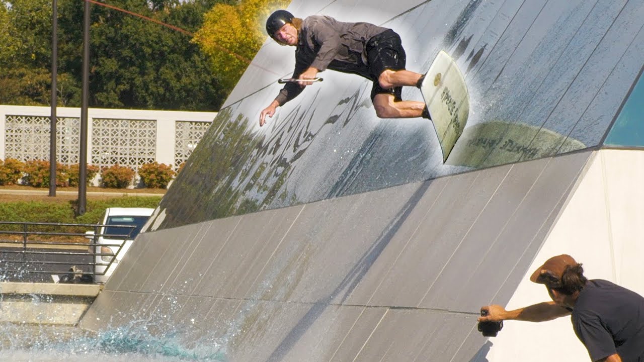 Office Building Wakeboard Wallride!! BTS w/Graeme Burress - YouTube