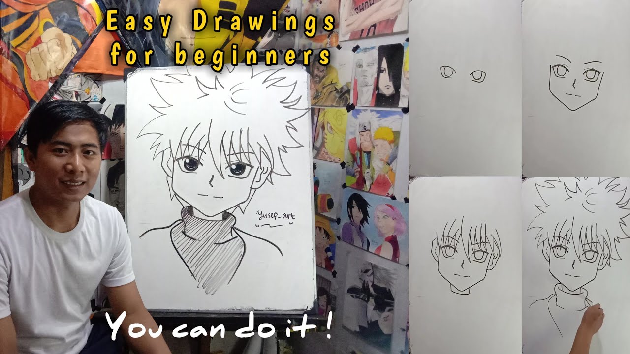 How to draw killua || Easy drawing || step by step....You can do it..😉 ...