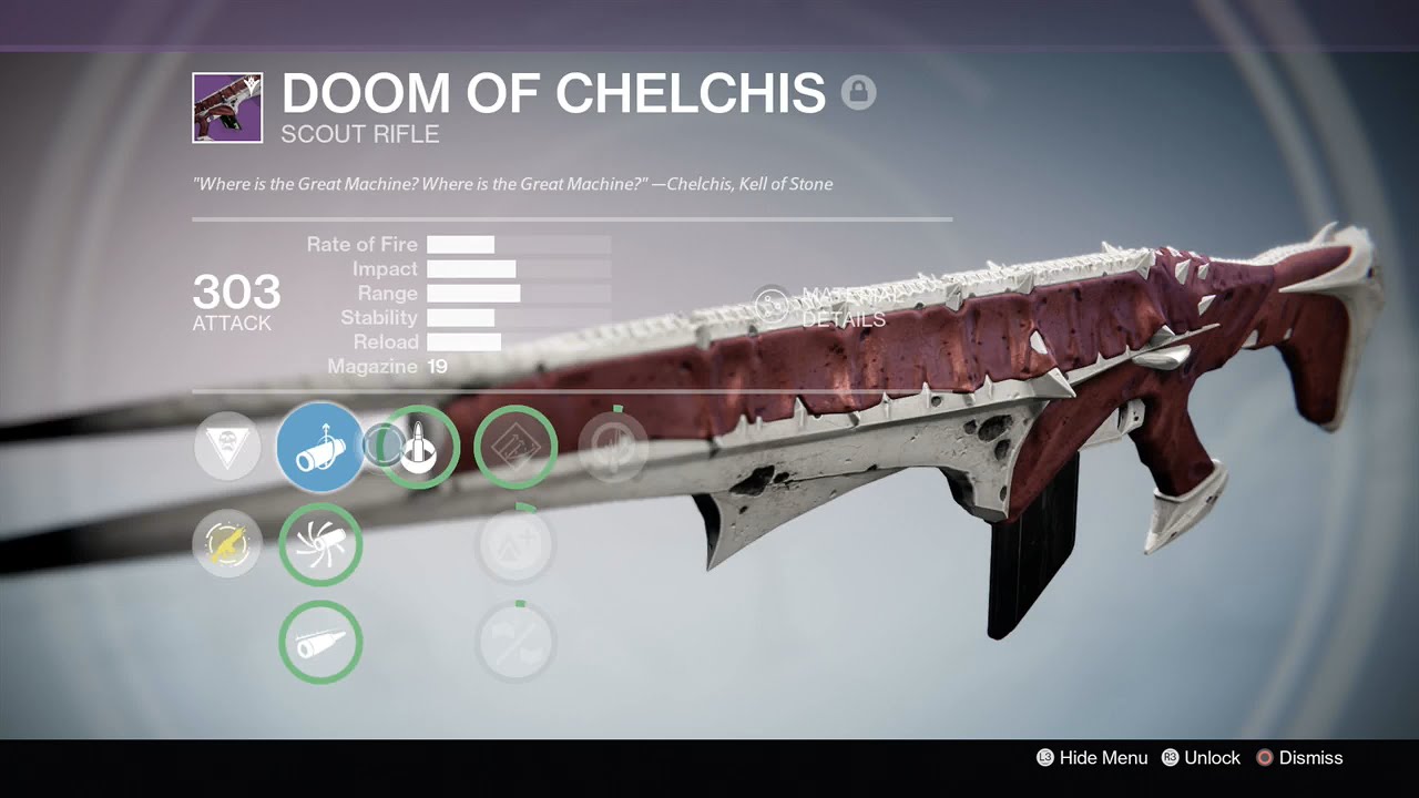 Destiny Taken King Legendary King's Fall Raid Weapon Scout Rifle Doom ...