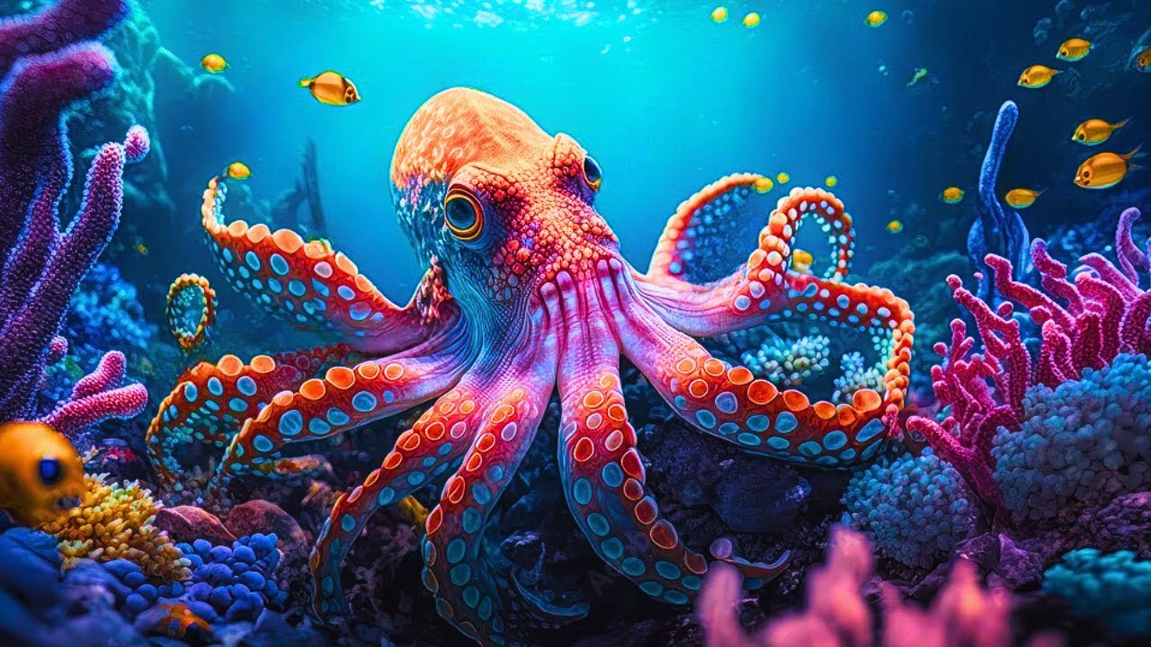 Coral Reef & Colorful Sea Life 🐠🐡🐟 | Underwater Ambience With Music For ...