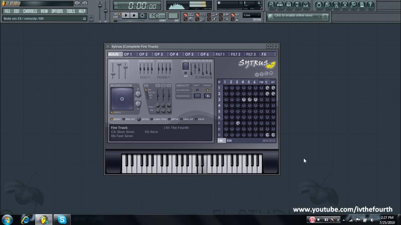 Fire Truck Sytrus Preset- FL Studio 9 - YouTube