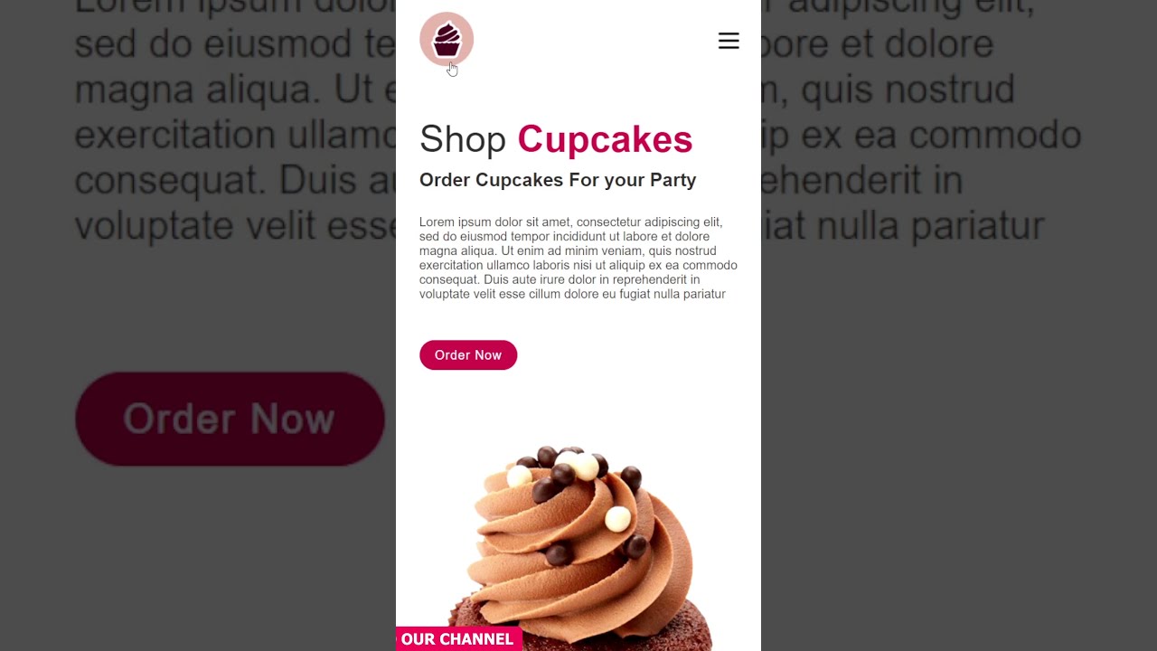 Responsive Cupcake Landing Page Website Design Using HTML CSS & Javascript | Coming Soon #shorts ...