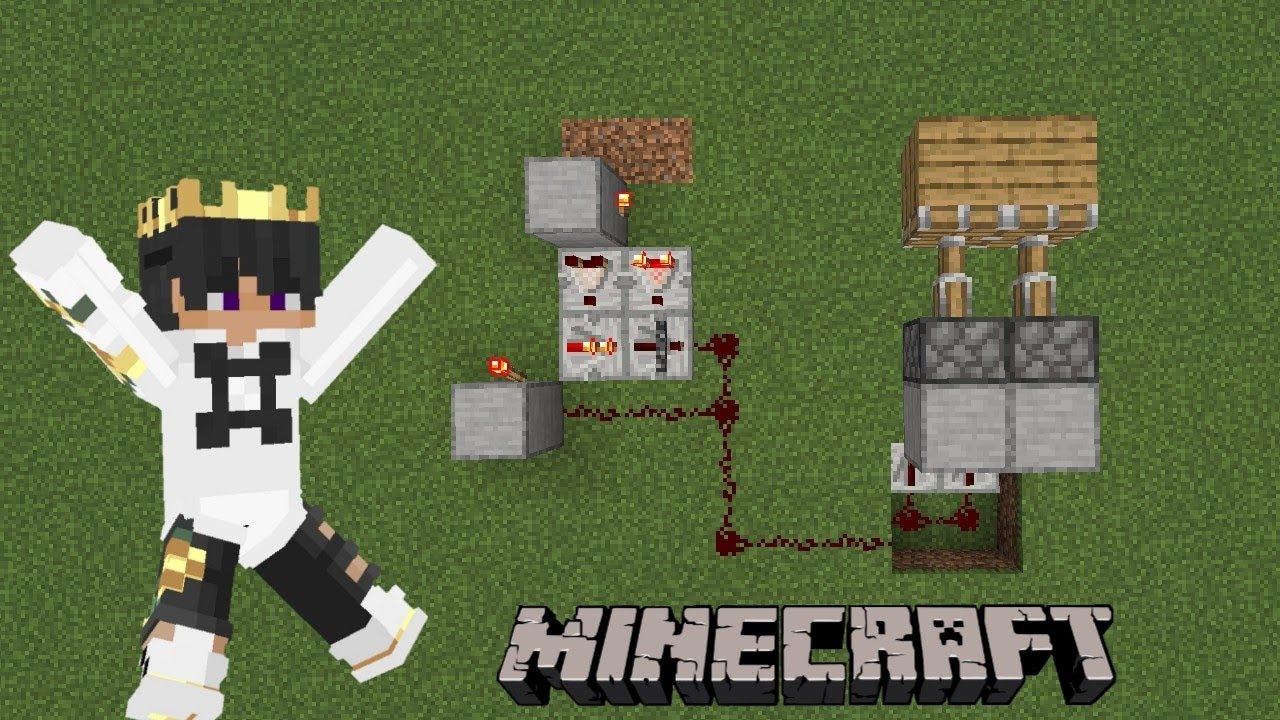 Minecraft - Hidden 2x1 Automatic Piston Door - YouTube