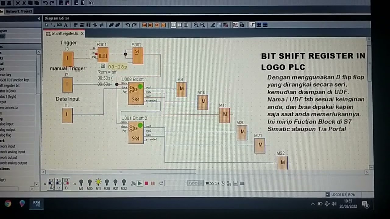Bit Shift register di plc Logo siemens - YouTube