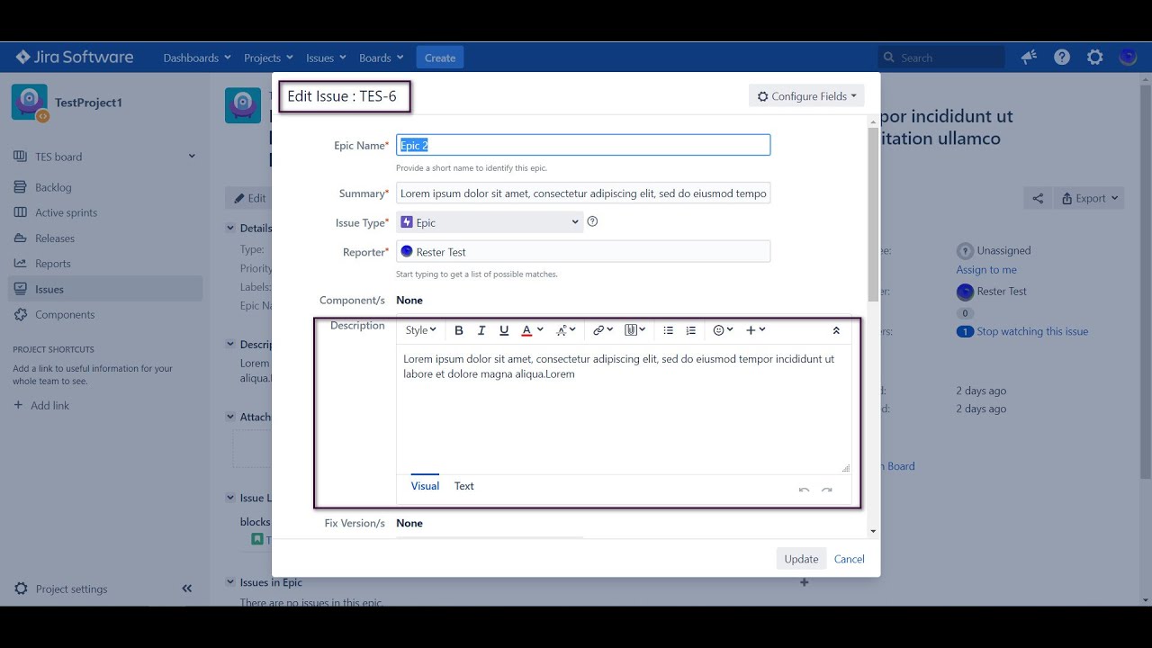 Edit JIRA issue - YouTube