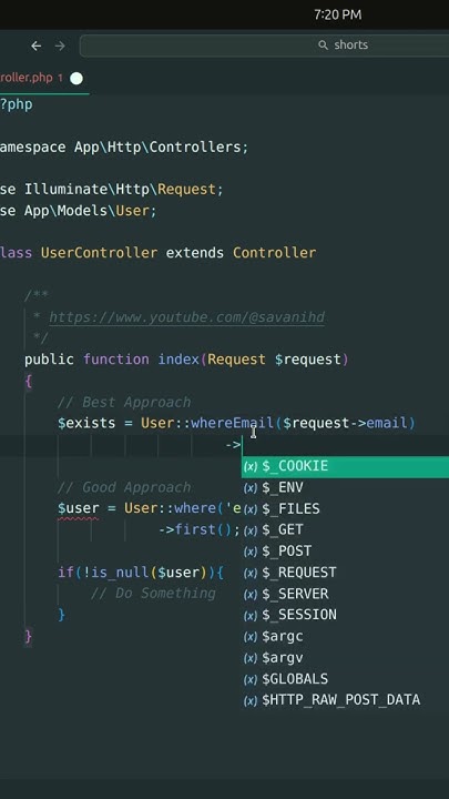 Laravel Tips (18): Use exists() to Check Records #laravel #shorts #tips - YouTube