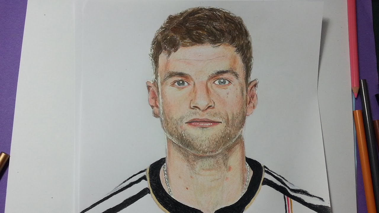 Drawing Thomas Müller - YouTube