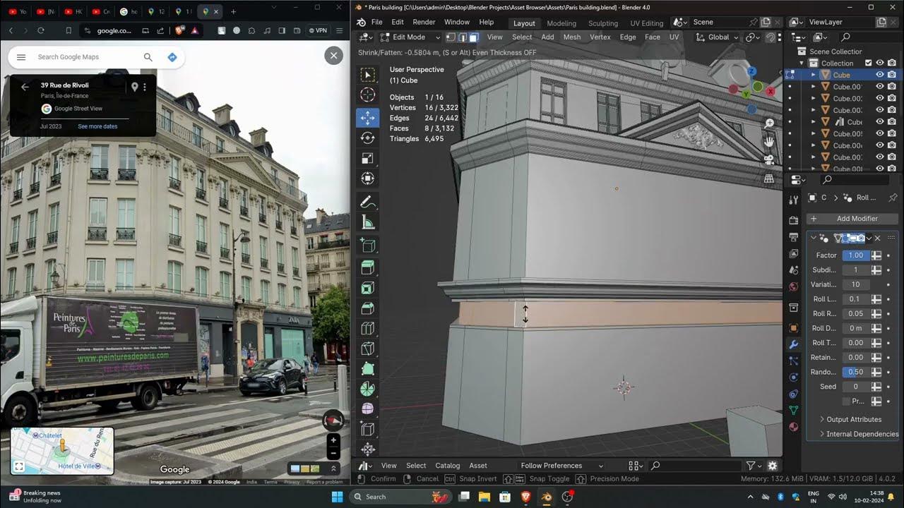 (Timelapse) Modeling and Texturing a Paris Building in Blender Part 1 - YouTube