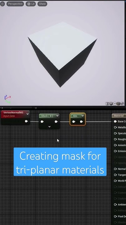 Absolute + vertex normal + component mask = the mask for tri-planar materials!#unrealengine #ue5 ...