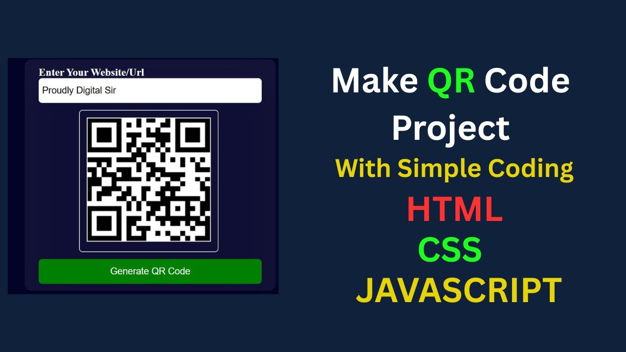 Build a QR Code Generator Website Using HTML, CSS & JavaScript | No Backend Needed! PDS - YouTube