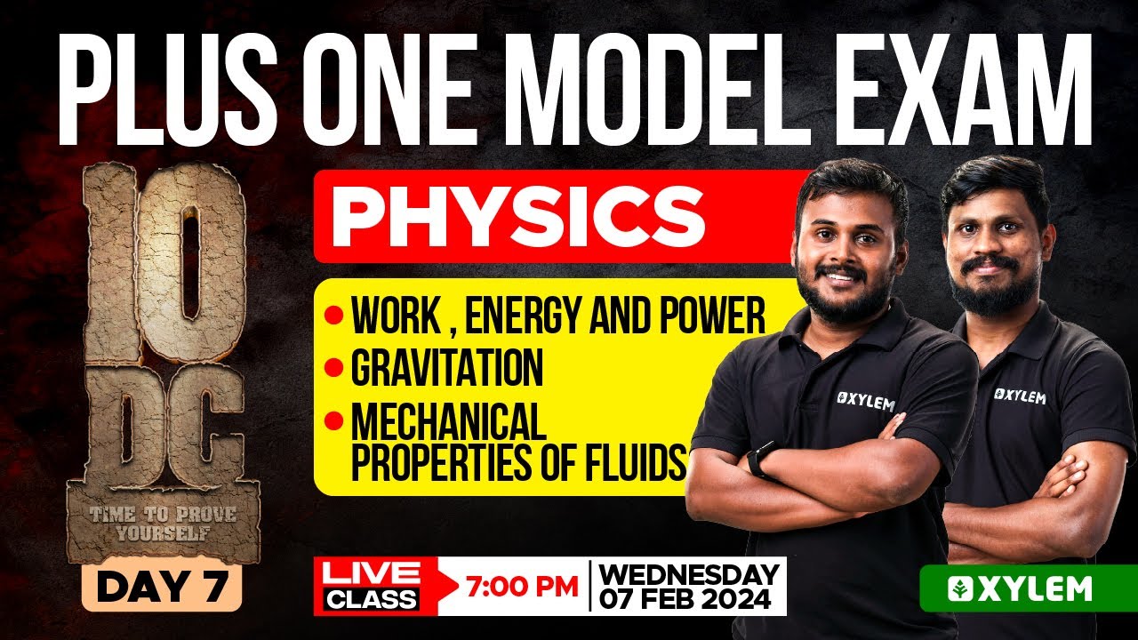 Plus One - Model Exam - Physics - Day 7 | Xylem Plus One - YouTube