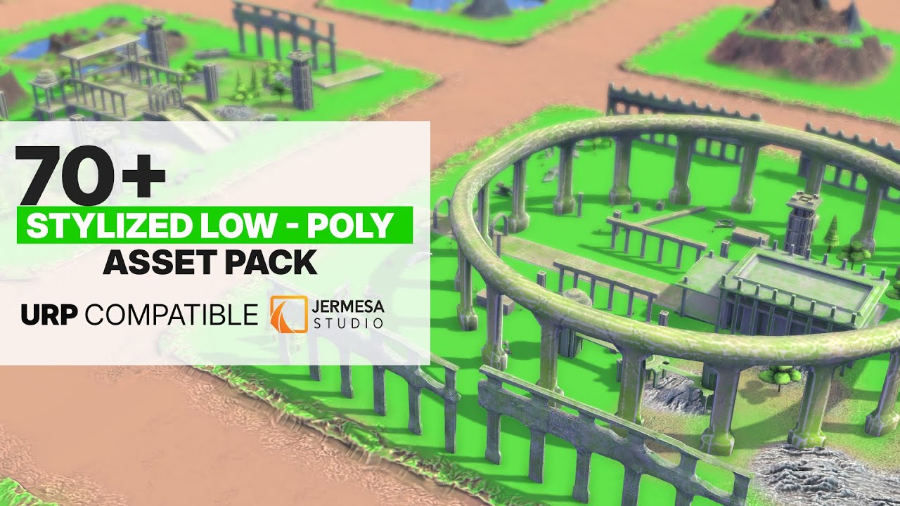 3d Stylized Low poly tileable terrain game asset for Unity - YouTube