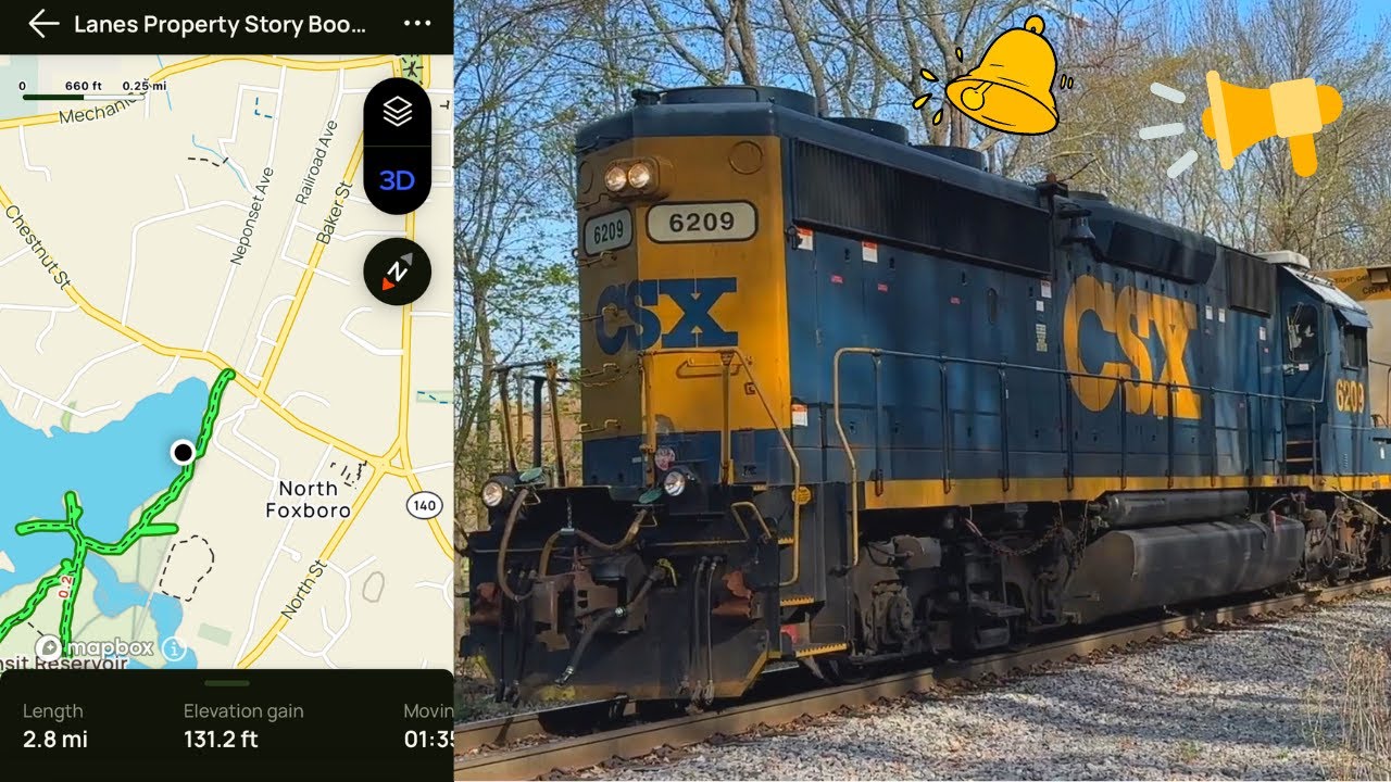 Local Foxboro Train L011 Engine 6209 CSXT GP 40-2 May 2, 2024 8:12 am - YouTube