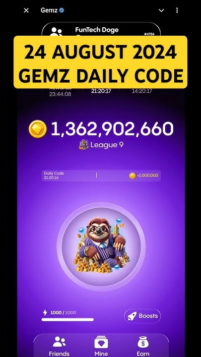 Gemz Daily Code Today 24 August | Gemz Code Today #gemzcode #dailycipher #24august # ...