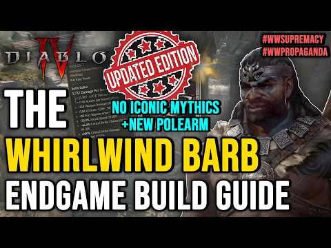 [ UPDATED ] STRONGUEST BARBARIAN!! Whirlwind Endgame Build Guide - Diablo 4 Season 15