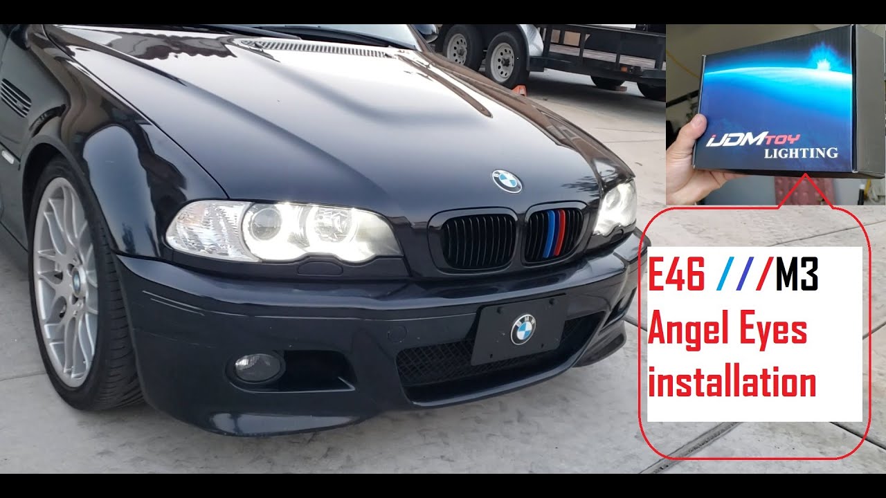 E46 M3 Angel Eyes Installation JDM TOY - YouTube