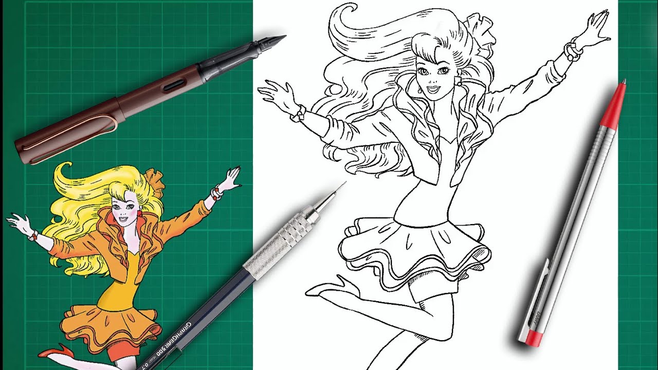 How to draw Barbie Doll - YouTube