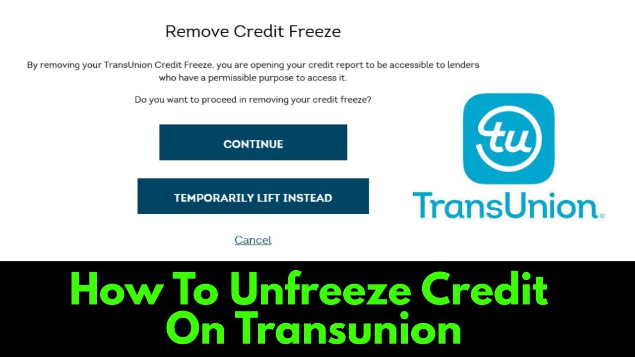 How To Unfreeze Credit On Transunion (2025) STEP BY STEP - YouTube