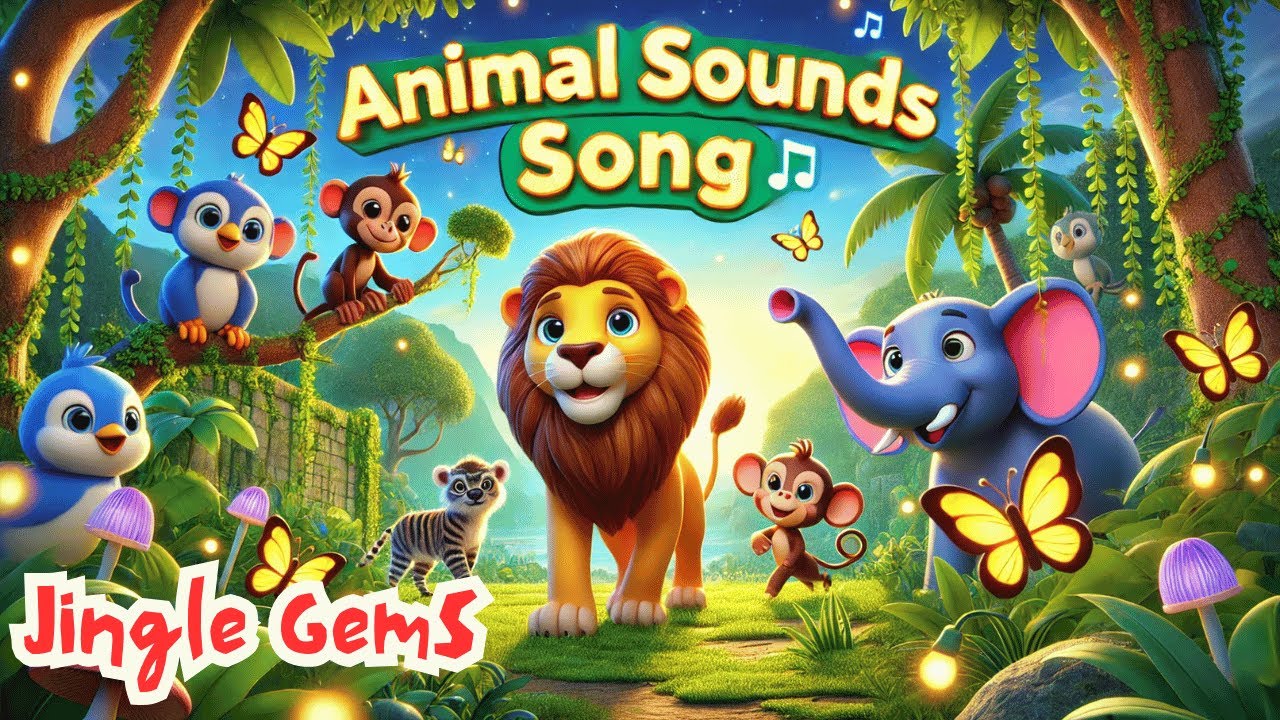 Animal Sounds Song | 3D Animated Nursery Rhyme | Jingle Gems - YouTube