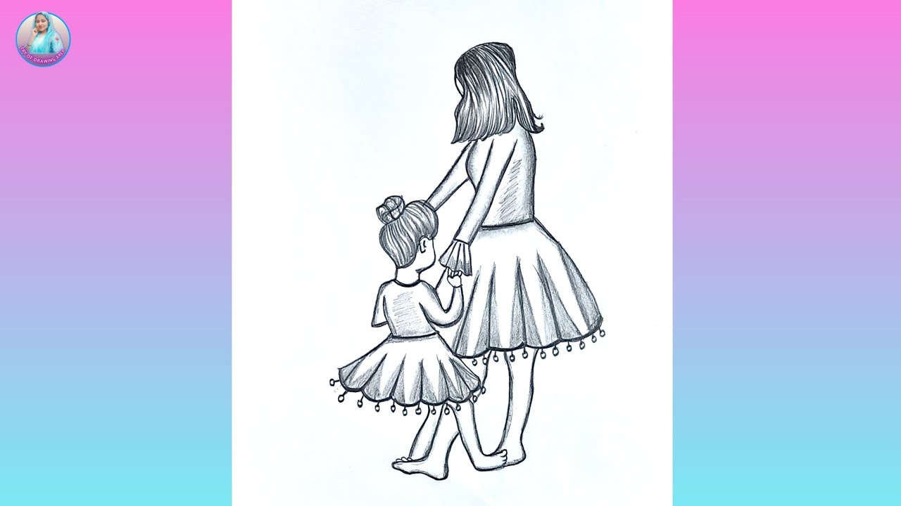 How to draw Mother's Day special drawing || কিভাবে খুব সহজে মা দিবস ...