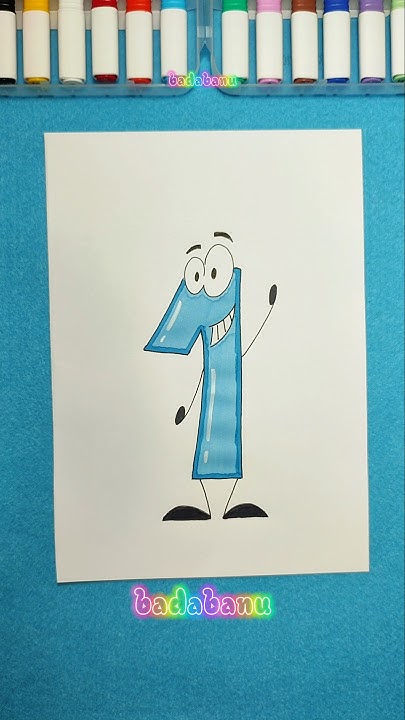 Drawing number one 1️⃣ #psy #drawing #tutorial #cartoon #creative # ...