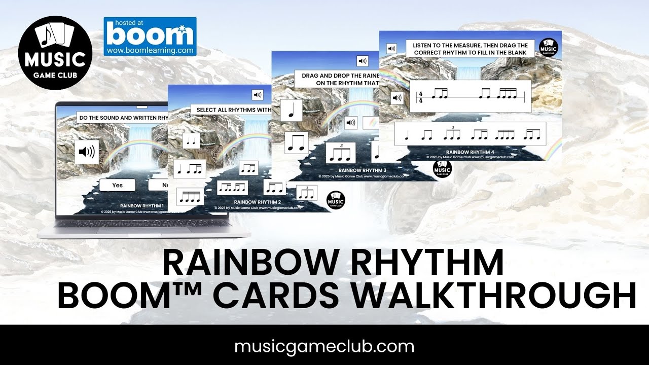 Rainbow Rhythm Boom Boom Card WALKTHROUGH Digital Music Games - YouTube