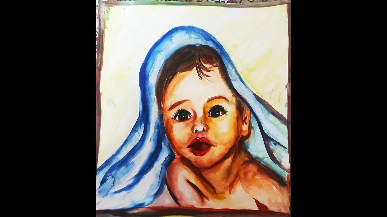 How to Draw BABY portrait(SKETCH AND ACRYLIC) LEARN2DRaW - YouTube