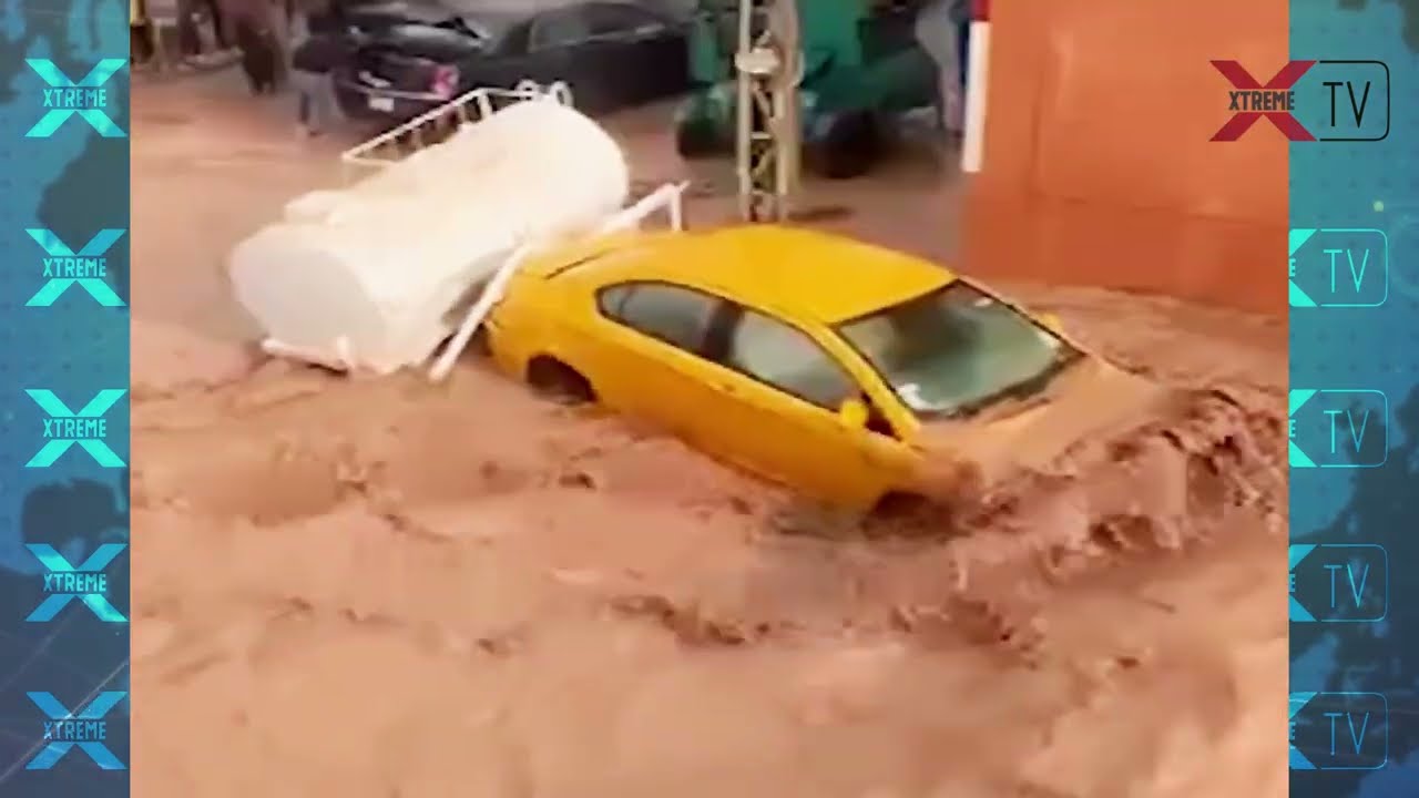 Morocco — Monster FLOODS Streets Underwater, Homes & Cars WASHED Away ...