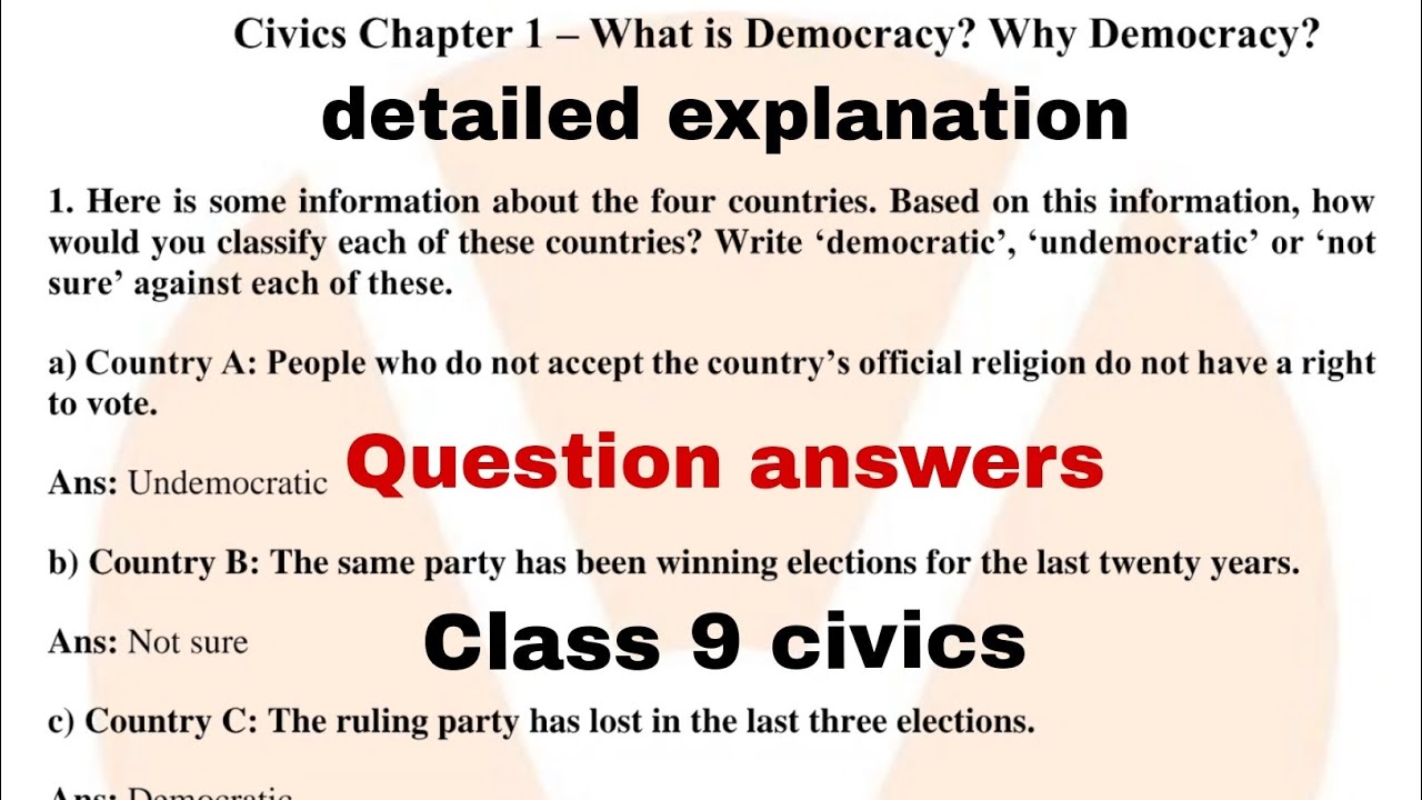 civics chapter 1 what is democracy? why democracy? | question answers ...