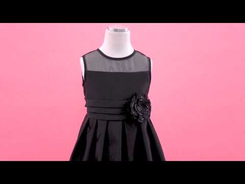 Simply Satin Knee Length Flower Girl Dress by Kid Collection (Black)