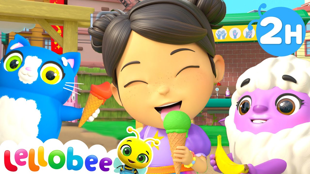 Fruity Ice Cream Song | Lellobee City Farm 🐝 | Nursery Rhymes for ...