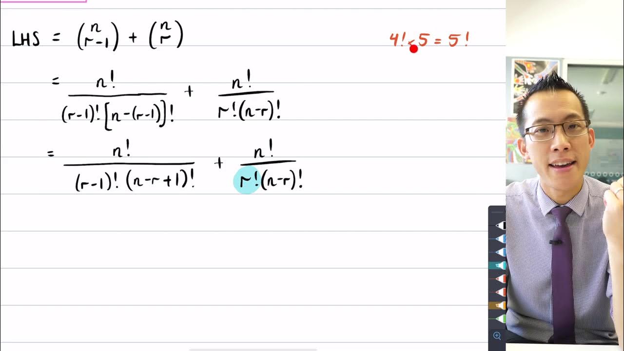 Induction with Sigma Notation (4 of 4: Binomial Theorem - Pascal's Identity) - YouTube