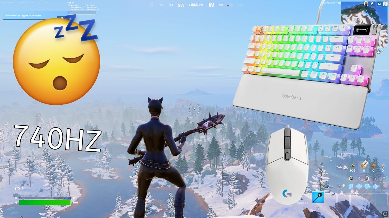 [ASMR] 🏆 Fortnite UNREAL RANK Gameplay 💤😴 Satisfying Keyboard 360 FPS ...