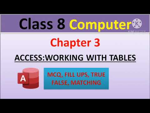 Class 8 || Computer || Chapter 3 Access: Working With Tables || MCQ ...