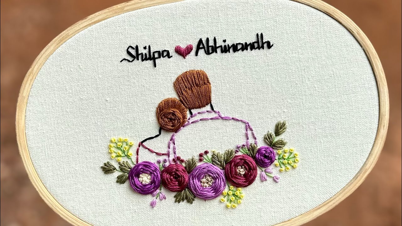 Very Easy Hand Embroidery Couple Hoopart ️ Hand Embroidery Design for ...