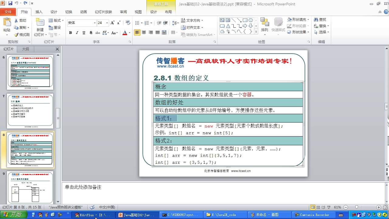 08 Java基础 数组的定义 Youtube