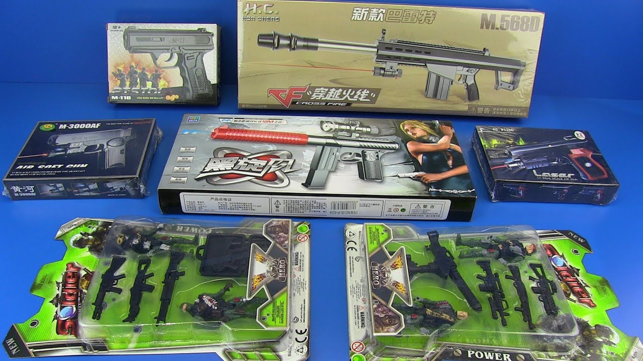 Guns Toys for Kids !! Military set & gun toys , Box of Toys ! - YouTube