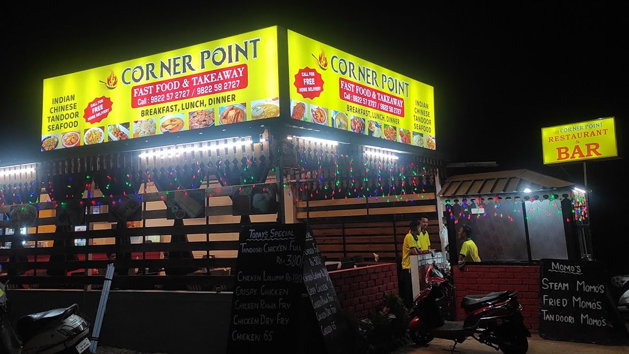 corner point Restaurant and bar arpora, #fex light board by Easy Print ...