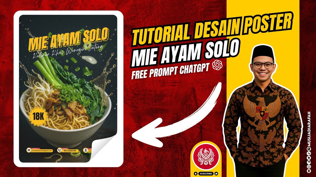 Tutorial Desain Poster Kuliner Mie Ayam Pakai Ai Gratis | Free Prompt ...