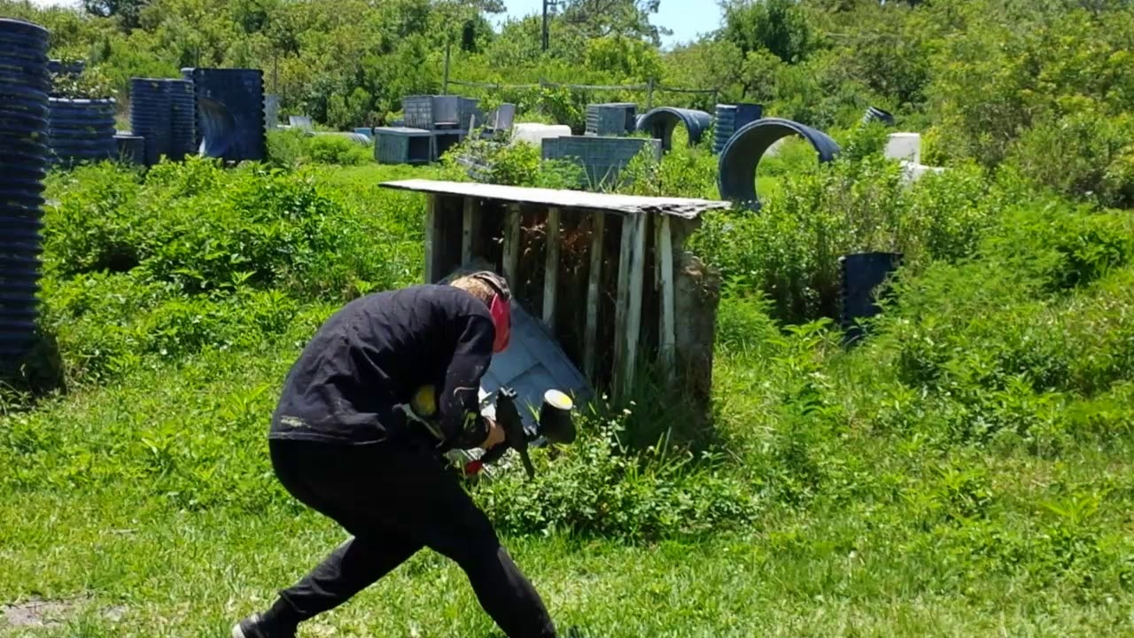 Three Vs. Two Paintball Match on the Trenches Field - YouTube