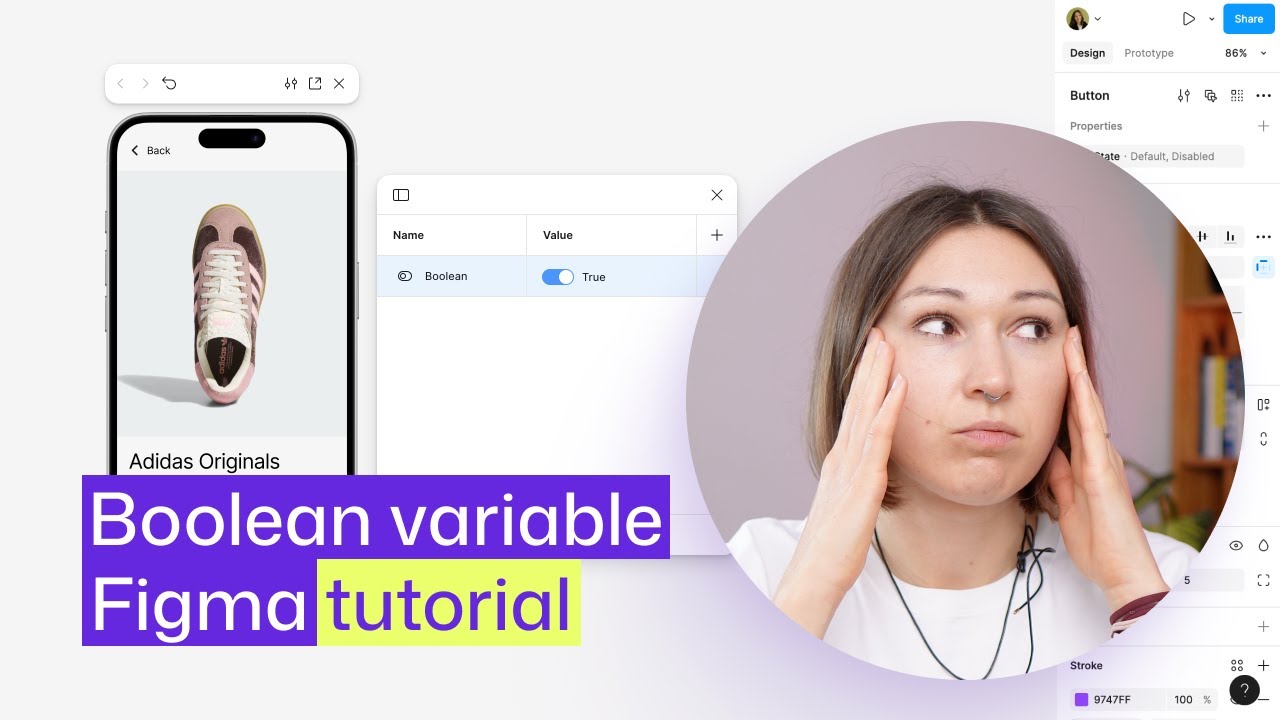 Boolean variable in prototyping | FREE Figma course - YouTube