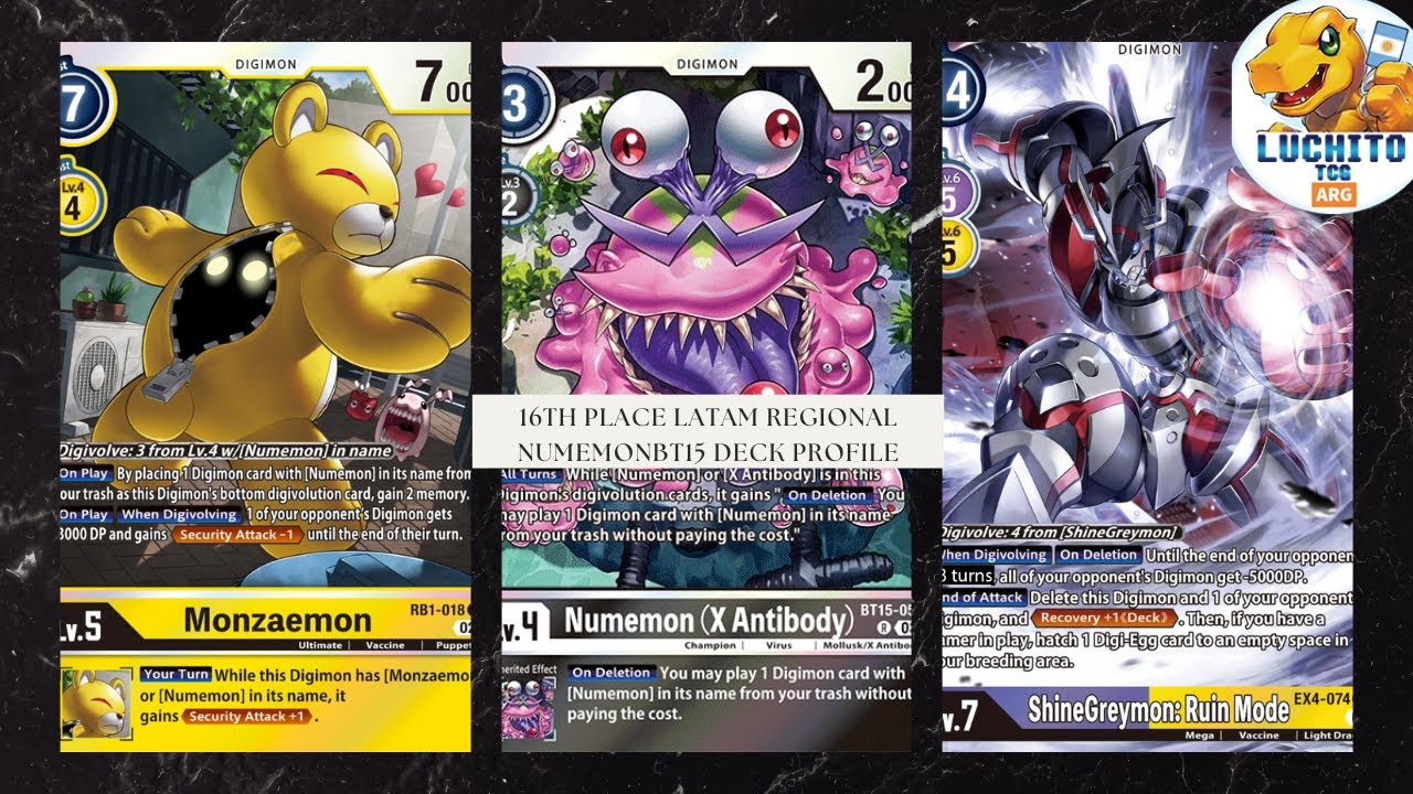 TOP 16 place regional LATAM abril 2024 - NUMEMON deck profile - Digimon ...