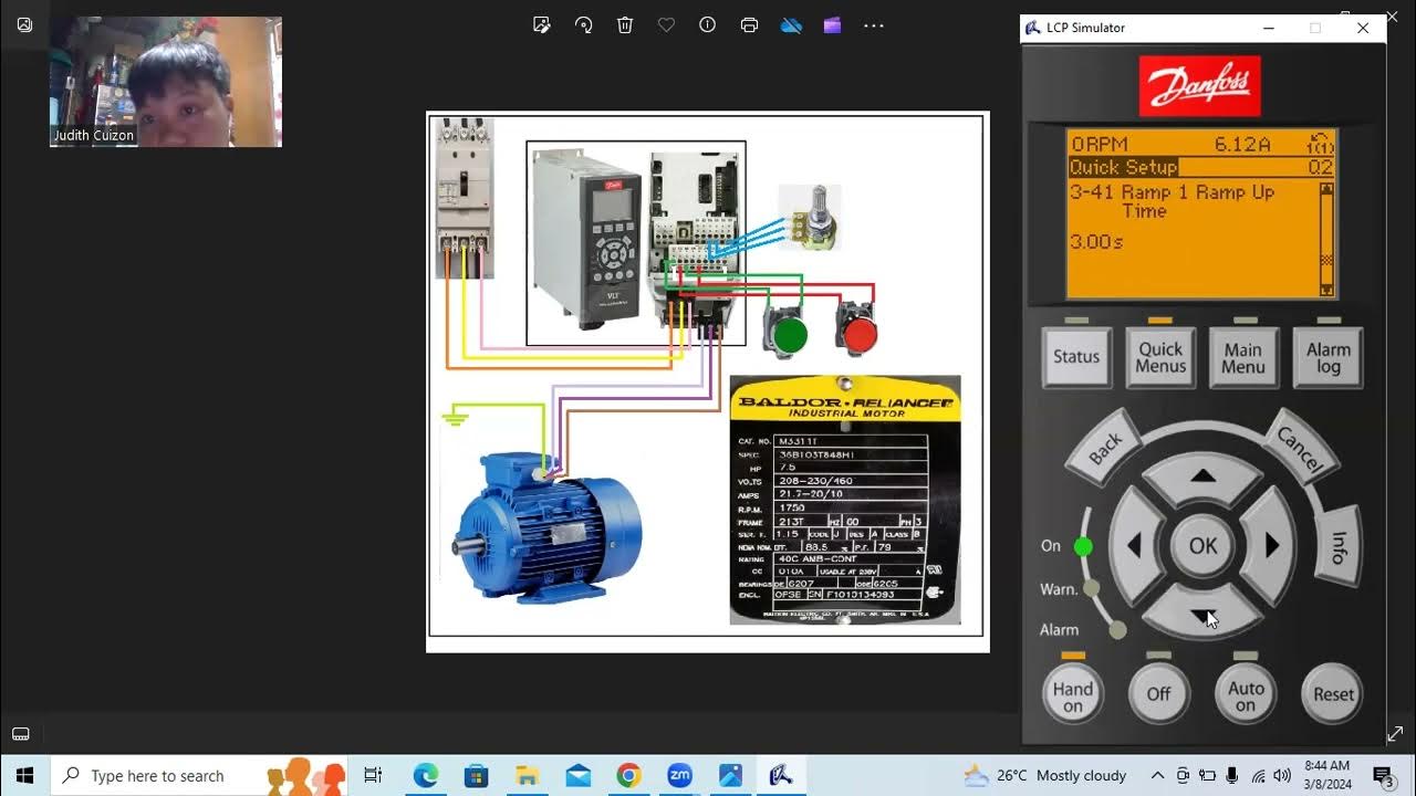 VFD wiring and programming Activity (with Danfoss LCP Simulator) - YouTube