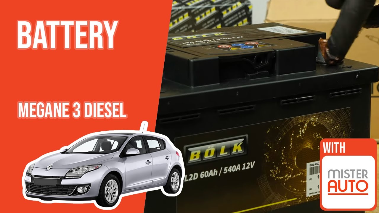 How to replace the car battery Megane mk3 1.5 dCi 🔋 - YouTube