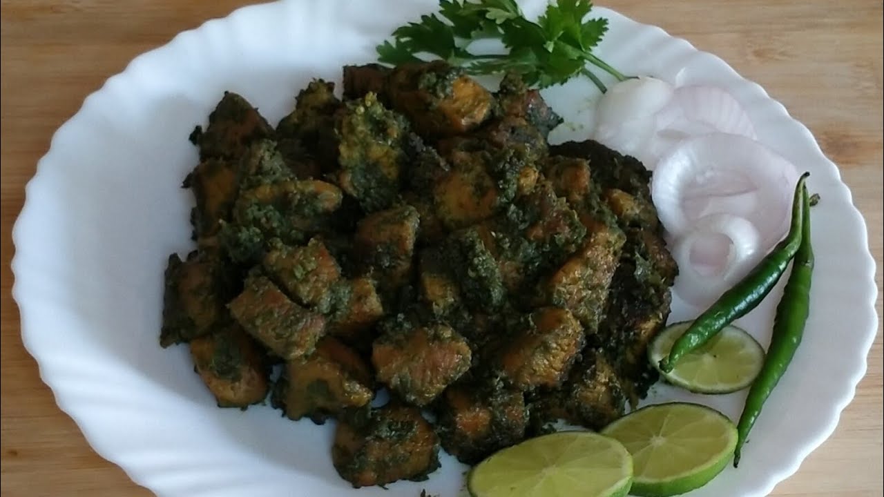 Green Mutton Fry || Hara Masale Ka Talawa Ghost || Mutton Fry ...