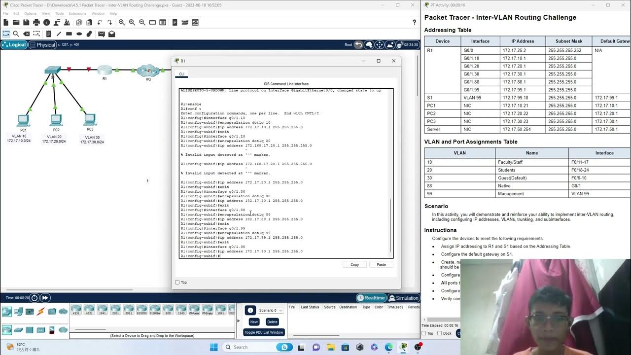 Packet Tracer - Inter-Vlan Routing Challenge - YouTube
