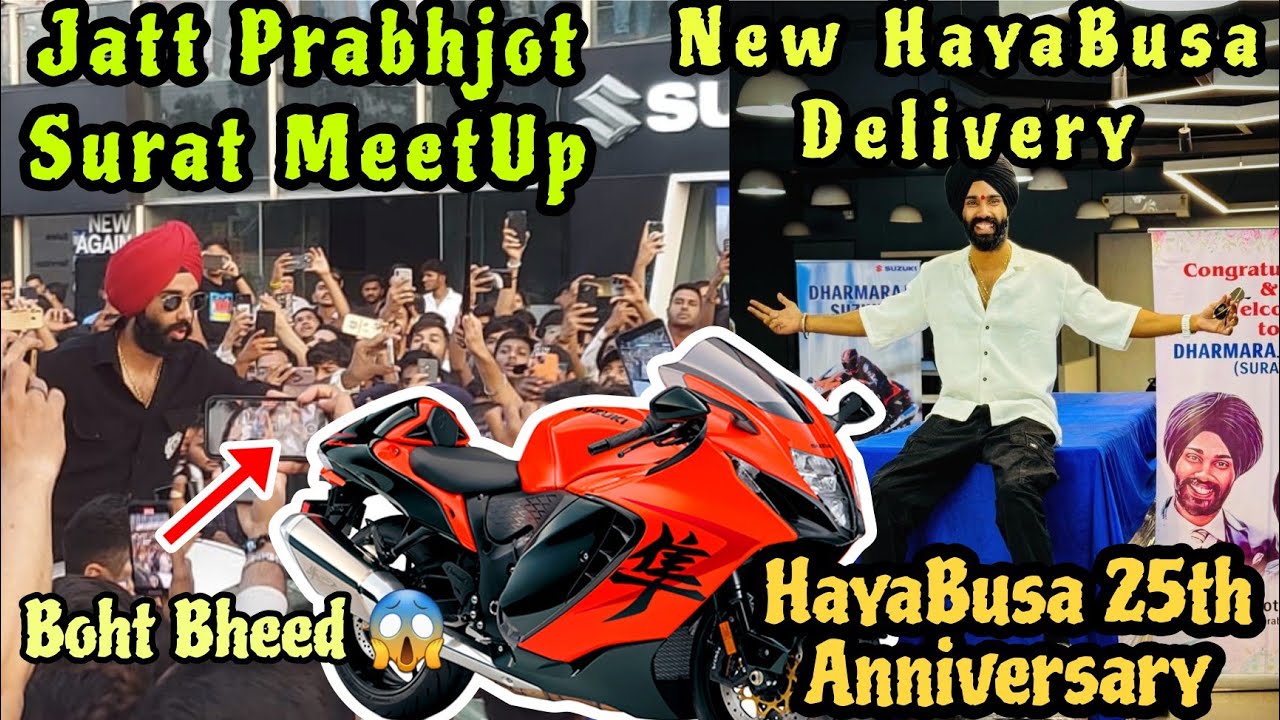 Jatt Prabhjot Surat Meet-up||New Hayabusa Delivery || crazy public ...